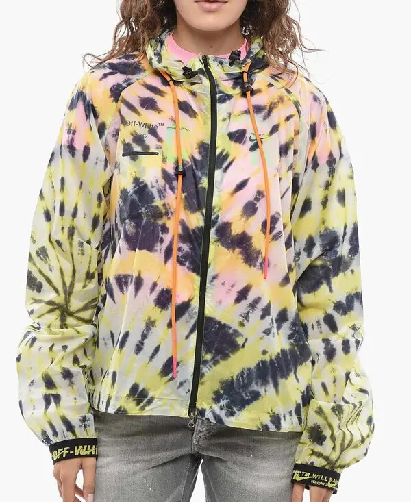 Off-White X Nike Tie-dye Effect Hooded Windbreaker