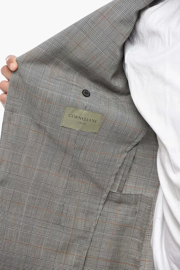Corneliani District-check Wool Blazer
