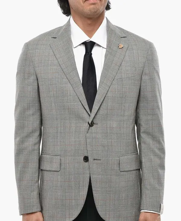 Corneliani District-check Wool Blazer