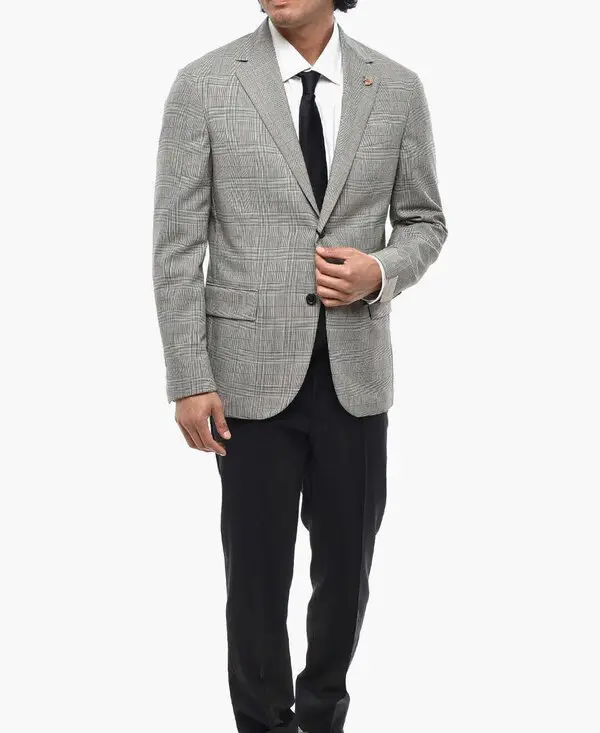 Corneliani District-check Wool Blazer