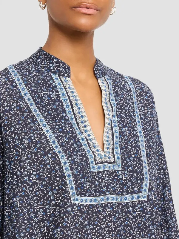 Veronica Beard Cyra Floral V-neck Blouse