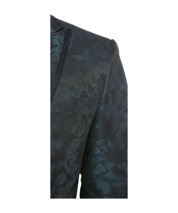 Corneliani Damask-pattern Satin-trim Suit - Green