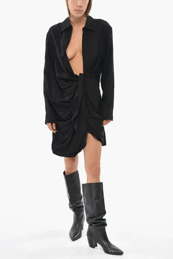 Jacquemus Bahia Mini Shirt Dress - Black