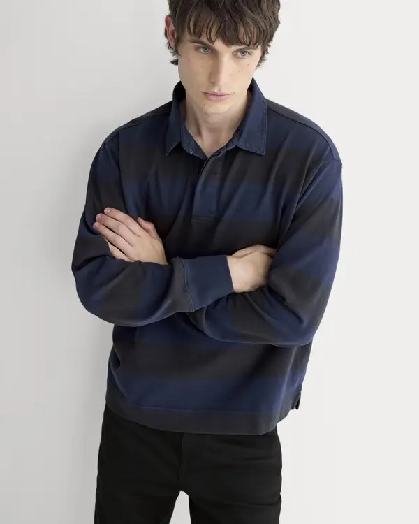 Everlane Vintage Rugby Pullover - Navy/black