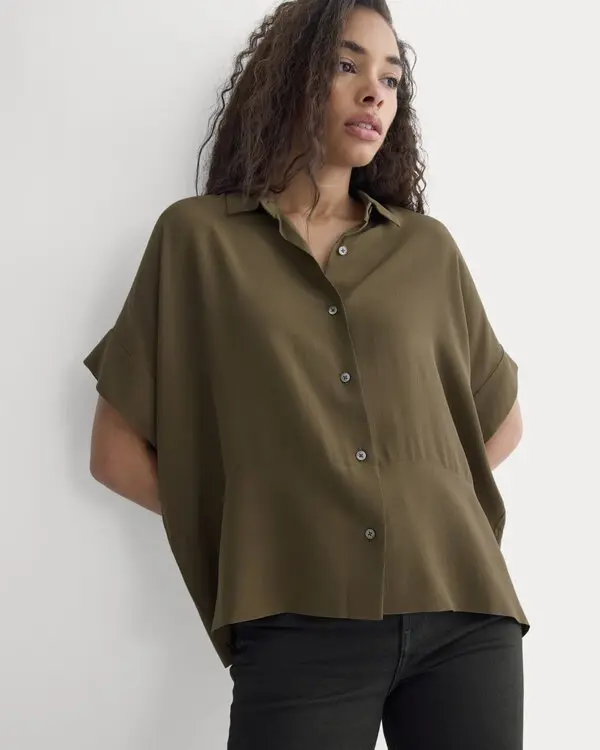Everlane The Boxy Shirt In Washable Silk