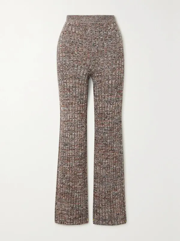 Chloé Ribbed Cashmere Straight-leg Pants