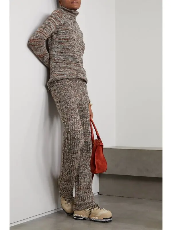 Chloé Ribbed Cashmere Straight-leg Pants