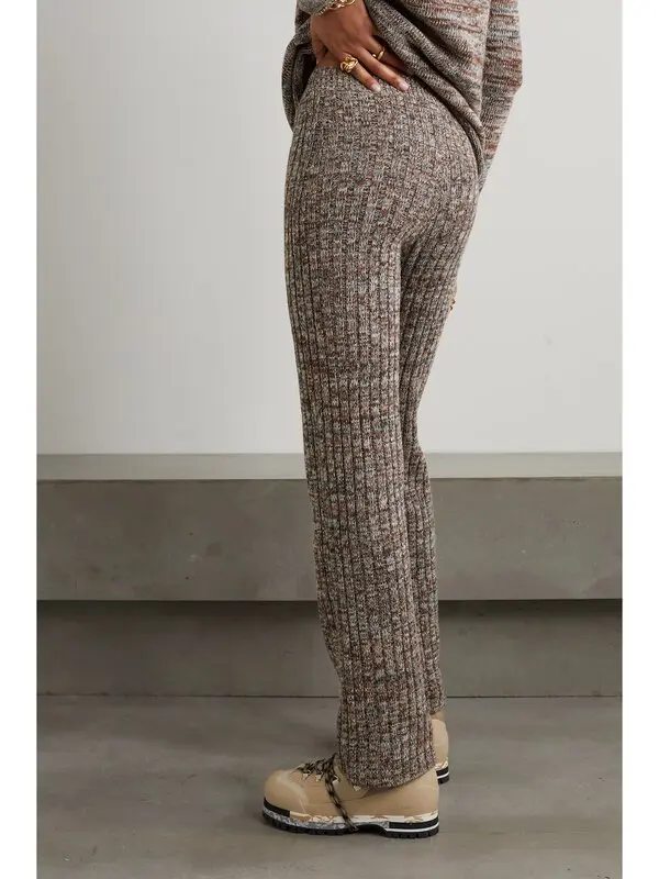 Chloé Ribbed Cashmere Straight-leg Pants