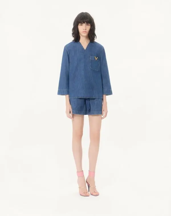 Valentino Garavani Denim Chambray Shirt - Blue