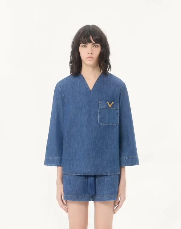 Valentino Garavani Denim Chambray Shirt - Blue