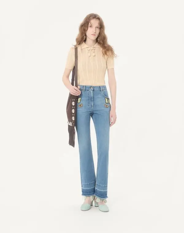 Valentino Garavani Embroidered Cotton Knit Polo