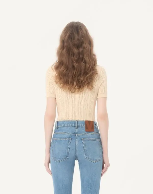 Valentino Garavani Embroidered Cotton Knit Polo