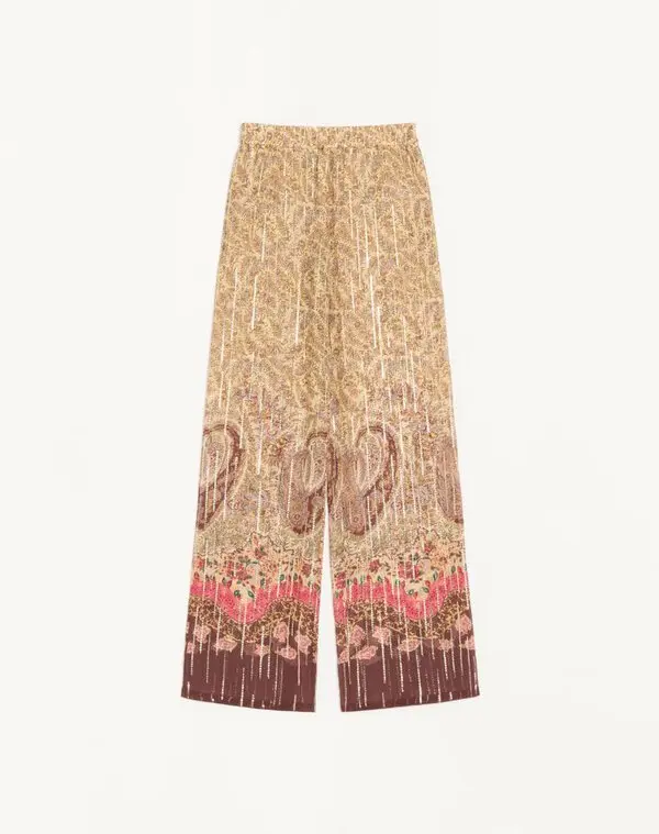 Valentino Garavani Pekin Trousers With Voyage Imaginaire Paisley Print - Multicolour