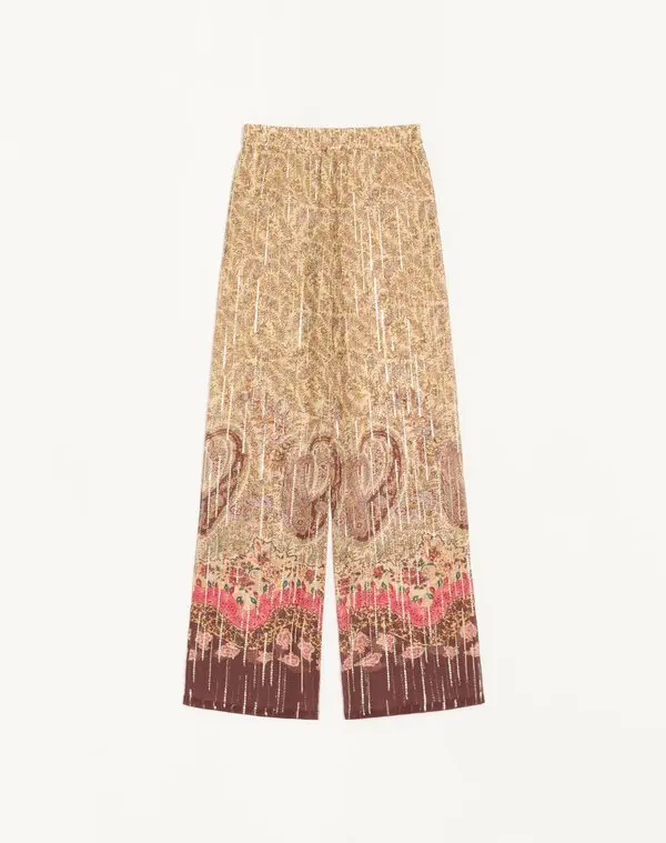 Valentino Garavani Pekin Trousers With Voyage Imaginaire Paisley Print - Multicolour
