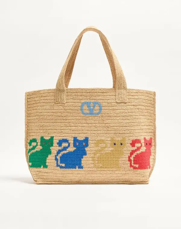 Valentino Garavani Raffiachat Large Raffia Shopper - Natural