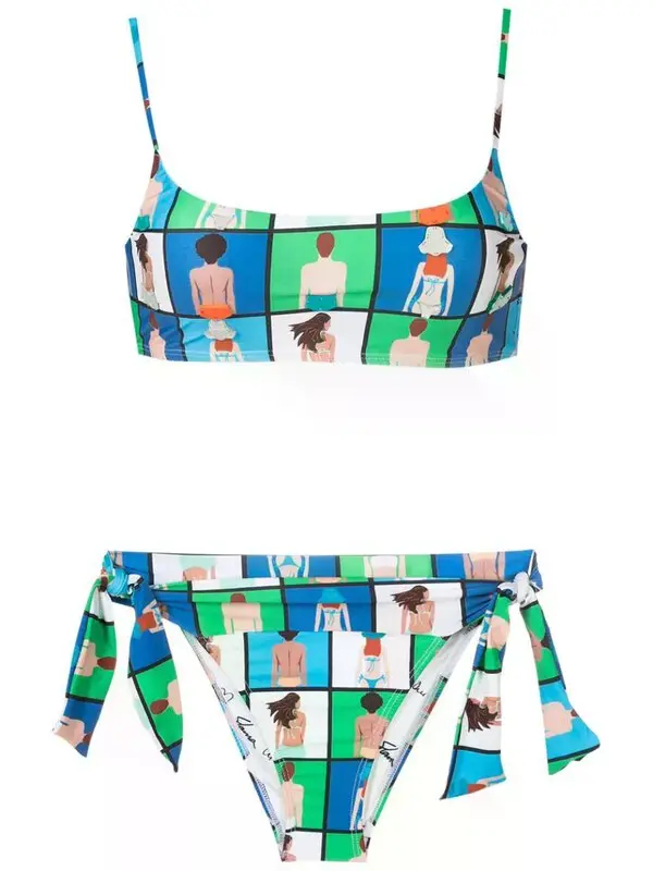 AMIR SLAMA Graphic Print Bikini Set - Multicolour