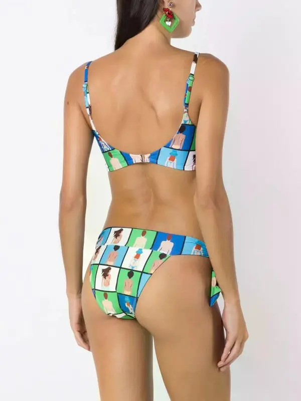 AMIR SLAMA Graphic Print Bikini Set