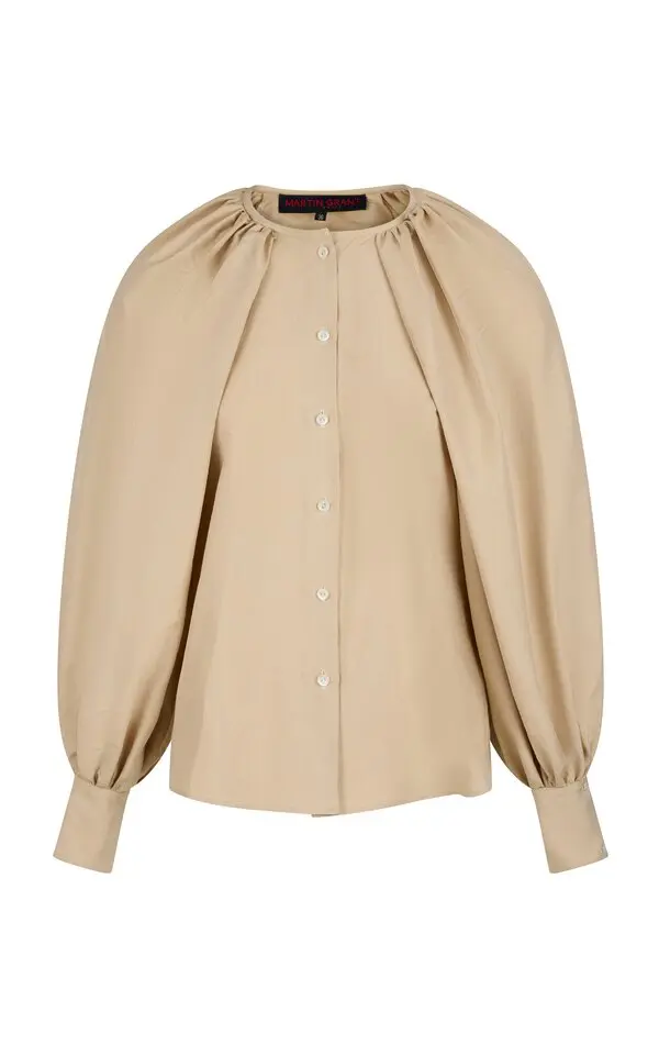 Martin Grant Silk Balloon-sleeve Blouse
