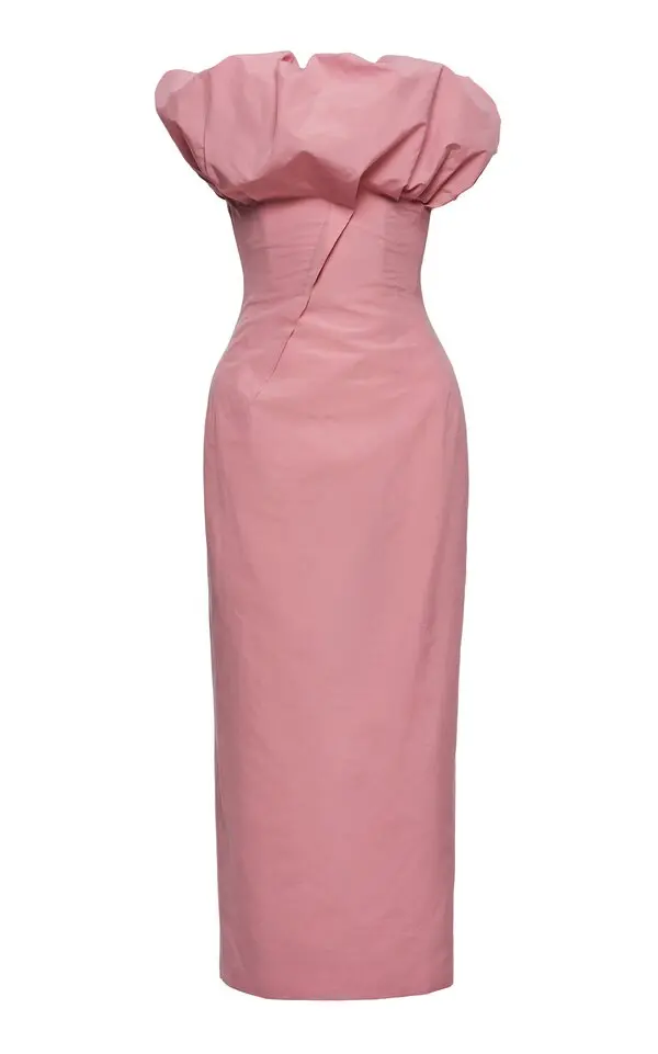 Magda Butrym Strapless Puffed Cotton Gown - Pink