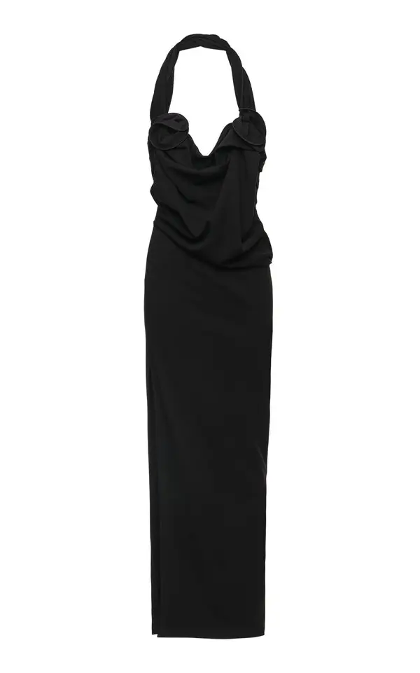 Magda Butrym Draped Halter Wool Dress