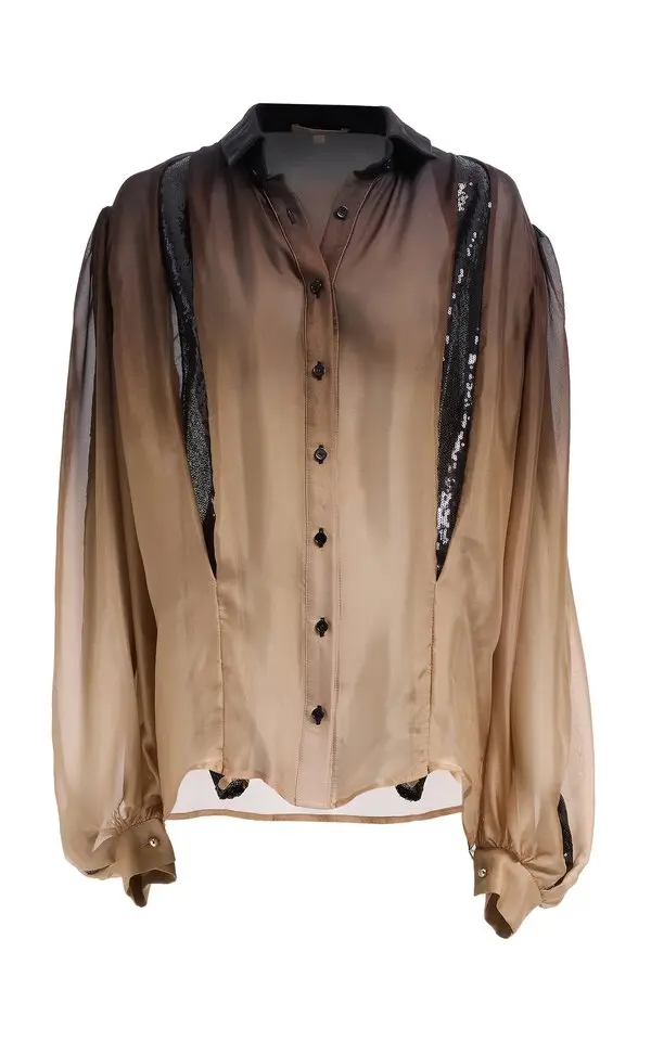 Elie Saab Ombré Chiffon Shirt