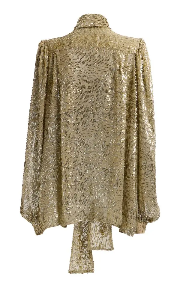 Elie Saab Metallic Fil Coupè Top