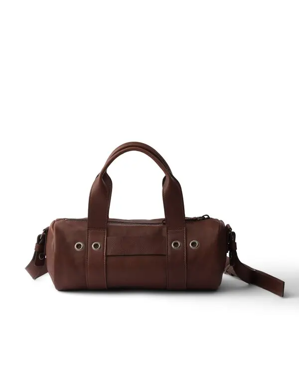 Prada Leather Top-handle Bag - Brown