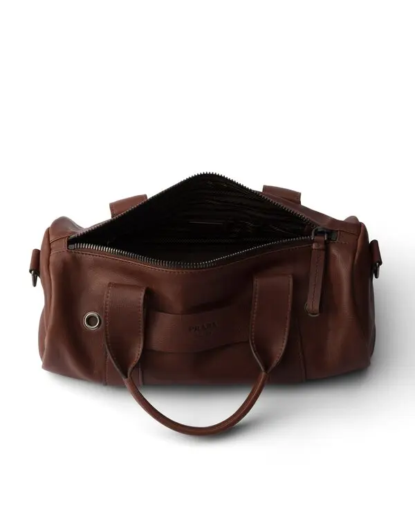 Prada Leather Top-handle Bag - Brown