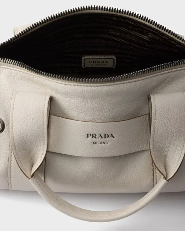 Prada Leather Top-handle Bag - Chalk White