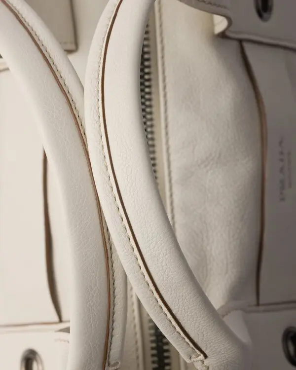 Prada Leather Top-handle Bag - Chalk White
