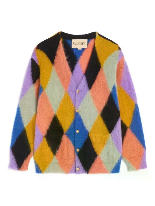 Valentino Garavani Rhombelle-pattern Button-up Cardigan