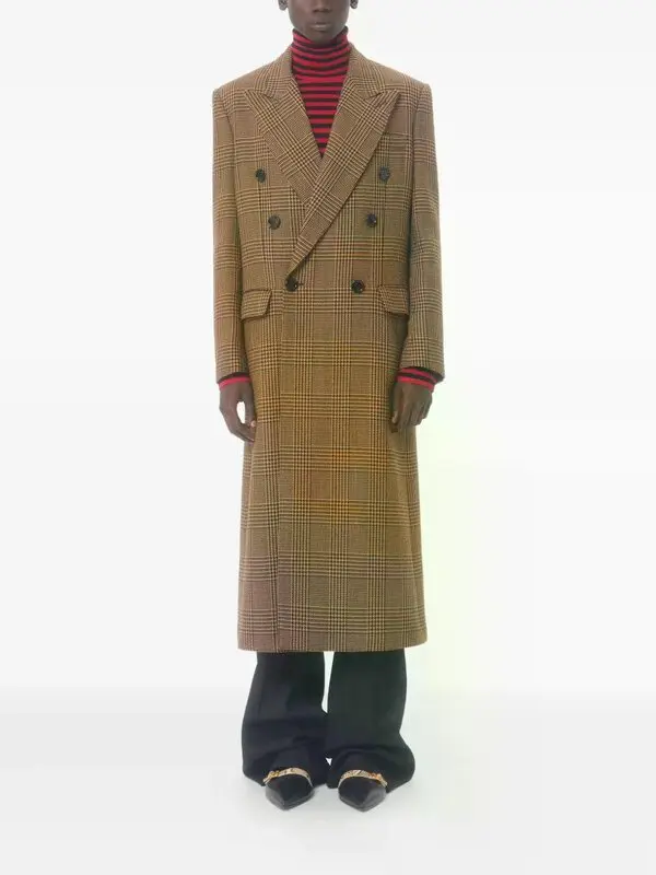Valentino Garavani Check-print Double-breasted Coat