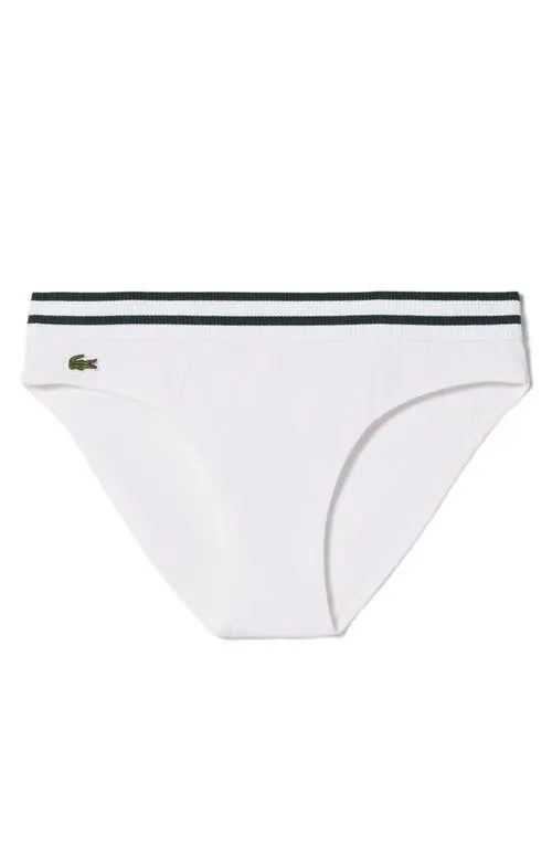 Lacoste Cotton Blend Rib Briefs - White