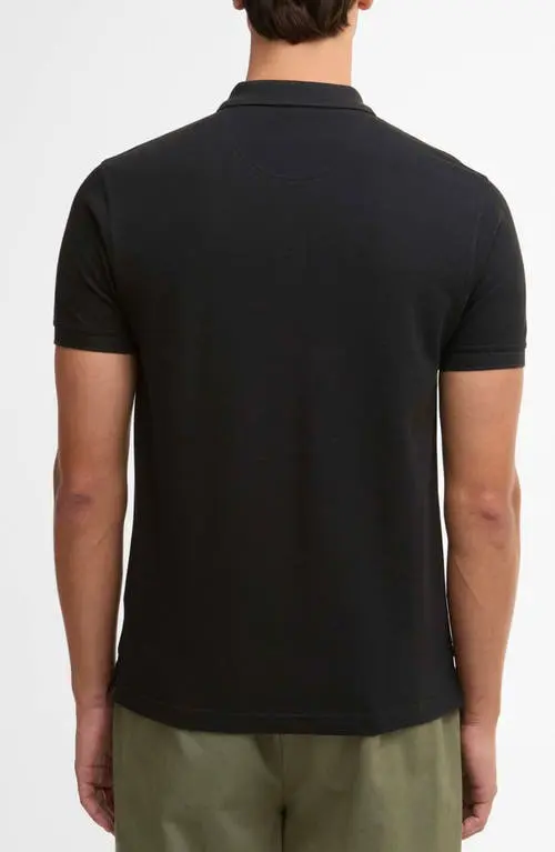 Barbour Tailored Fit Pima Cotton Polo - Black