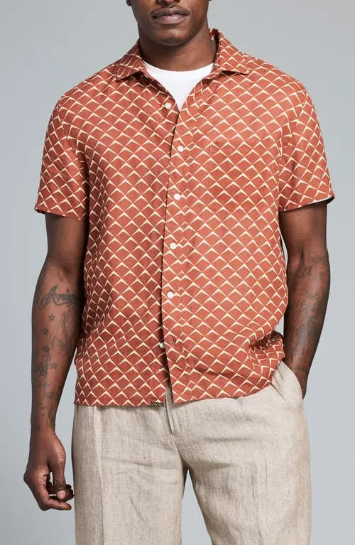 Billy Reid Pagoda Short Sleeve Linen Button-up Shirt