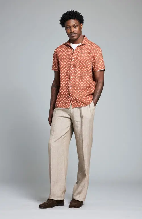 Billy Reid Pagoda Short Sleeve Linen Button-up Shirt