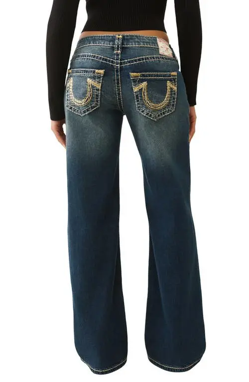 True Religion Bobbi Metallic Thread Wide Leg Jeans