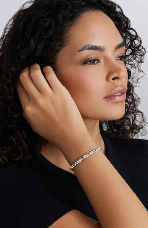 Lagos Caviar Beaded Stretch Bracelet - Silver