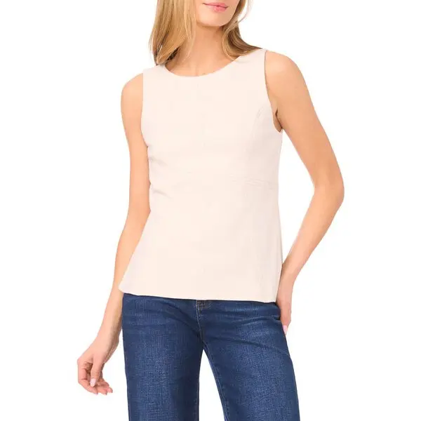 Halogen Jewel Neck Ponte Tank - Silver Birch
