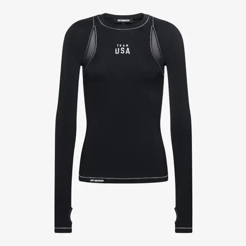 OFF SEASON Team Usa Long Sleeve T-shirt With Thumbholes - Black