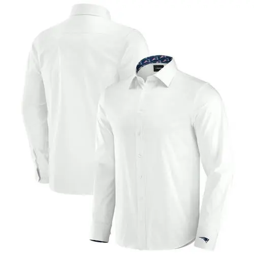 J. PALMER New England Patriots Man-in-motion Long Sleeve Button-up Dress Shirt - White