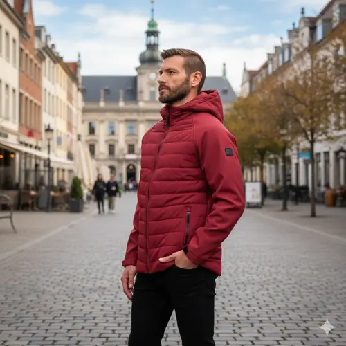 Perry Ellis Tech Stretch Softshell Jacket - Dark Red