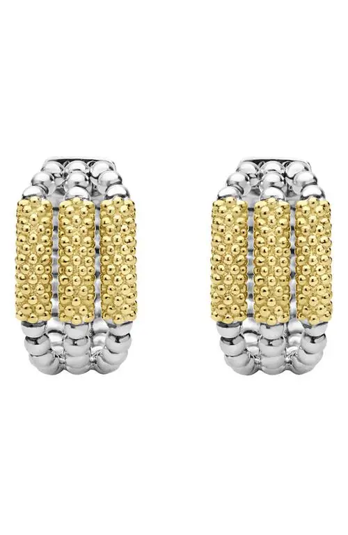 Lagos Caviar Bar Huggie Hoop Earrings - Silver/gold