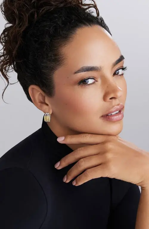 Lagos Caviar Bar Huggie Hoop Earrings - Silver/gold