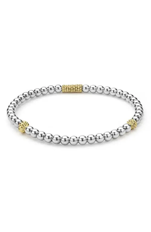 Lagos Two-tone Caviar Icon Bracelet - Silver/gold