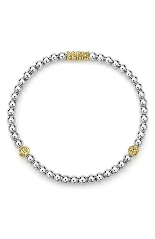 Lagos Two-tone Caviar Icon Bracelet - Silver/gold