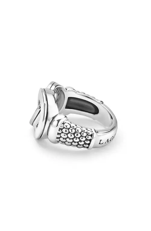 Lagos Signature Caviar Diamond Link Ring