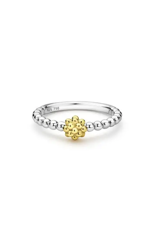 Lagos Caviar Icon Beaded Ring - Gold
