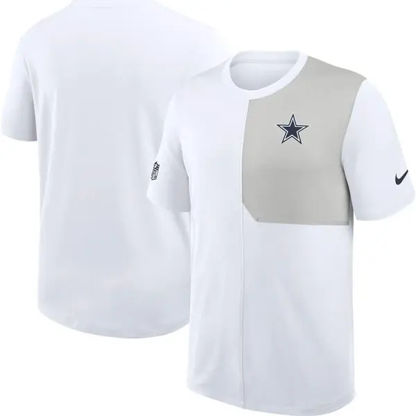 Nike Dallas Cowboys Sideline Uv Dri-fit Coach Shirt - White