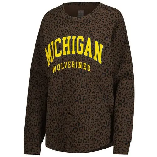 GAMEDAY COUTURE Michigan Wolverines Leopard Oversized Sweatshirt